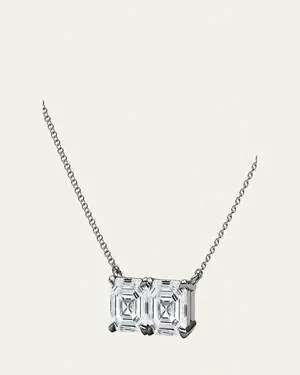 HAUTECARAT 18k Gold Asscher Lab Grown Diamond Twin Necklace