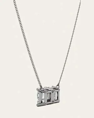 HAUTECARAT 18k Gold Asscher Lab Grown Diamond Twin Necklace