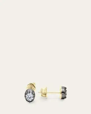 HAUTECARAT 18k Gold Diamond Stud Earrings