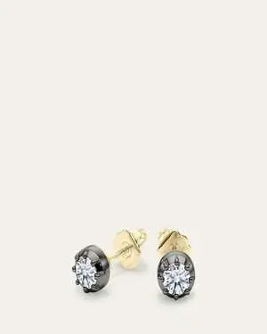 HAUTECARAT 18k Gold Diamond Stud Earrings