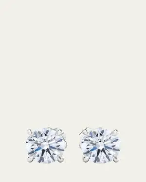 HAUTECARAT 18k Lab Grown Diamond Stud Earrings, 4.0tcw - White Gold