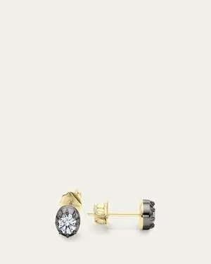 HAUTECARAT 18k Gold Diamond Stud Earrings