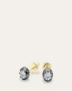 HAUTECARAT 18k Gold Diamond Stud Earrings