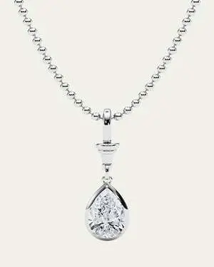 HAUTECARAT 18k Gold 3.0tcw Lab Grown Diamond Pendant Necklace - White Gold