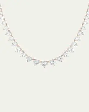 HAUTECARAT 18k Graduated Heart Shape Lab Grown Diamond Necklace - Rose Gold