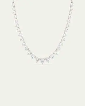HAUTECARAT 18k Graduated Heart Shape Lab Grown Diamond Necklace - Rose Gold