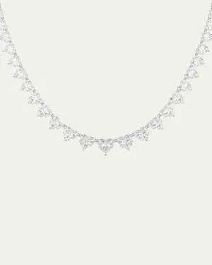 HAUTECARAT HauteCarat 18K Graduated Heart Shape Lab Grown Diamond Necklace White Gold