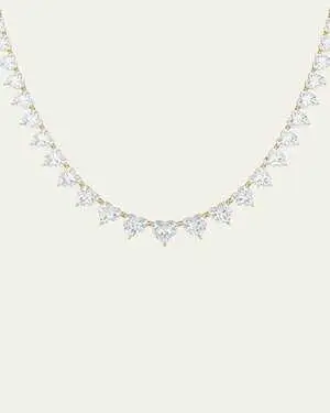 HAUTECARAT HauteCarat 18K Graduated Heart Shape Lab Grown Diamond Necklace Yellow Gold