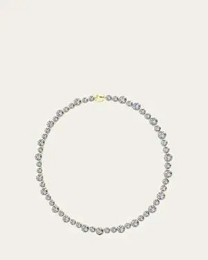 HAUTECARAT 18k Gold Georgian Cut Lab Grown Diamond Necklace - Blackened Gold