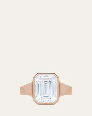 HAUTECARAT 18k Emerald Cut Lab Grown Diamond Ring, 2.0tcw - Rose Gold