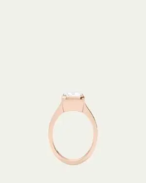 HAUTECARAT 18k Emerald Cut Lab Grown Diamond Ring, 2.0tcw - Rose Gold