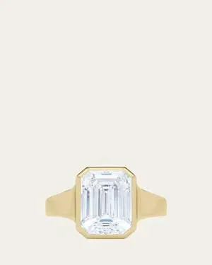 HAUTECARAT HauteCarat 18K Emerald Cut Lab Grown Diamond Ring, 2.0tcw Yellow Gold