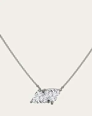 HAUTECARAT HauteCarat 18K Trillion Lab Grown Diamond Twin Necklace - Blackened Gold