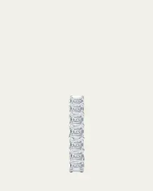 HAUTECARAT 18k Emerald Cut Lab Grown Diamond Eternity Ring - White Gold