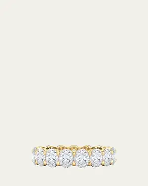 HAUTECARAT 18k 6.0tcw Oval Lab Grown Diamond Eternity Ring - Gold