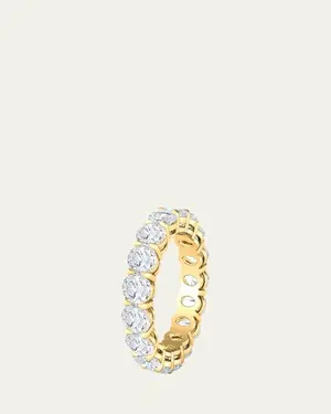 HAUTECARAT 18k 6.0tcw Oval Lab Grown Diamond Eternity Ring - Gold