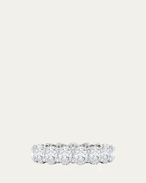 HAUTECARAT 18k 6.0tcw Oval Lab Grown Diamond Eternity Ring - White Gold