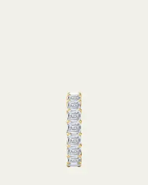 HAUTECARAT 18k Emerald Cut Lab Grown Diamond Eternity Band, 6.6tcw - Gold