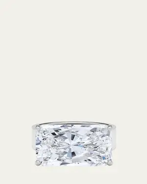 HAUTECARAT HauteCarat Radiant Lab Grown Diamond East-West Band White Gold