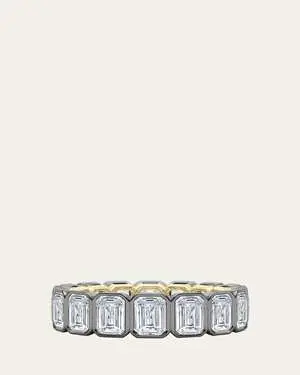 HAUTECARAT HauteCarat 18K Gold 9.0tcw Lab Grown Diamond Eternity Ring Black/yellow Gold