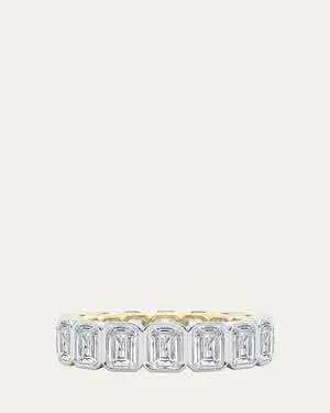 HAUTECARAT 18k Gold 9.0tcw Lab Grown Diamond Eternity Ring - White/yellow Gold