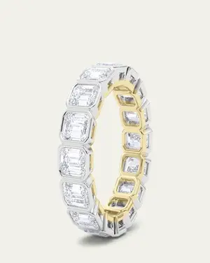 HAUTECARAT 18k Gold 9.0tcw Lab Grown Diamond Eternity Ring - White/yellow Gold