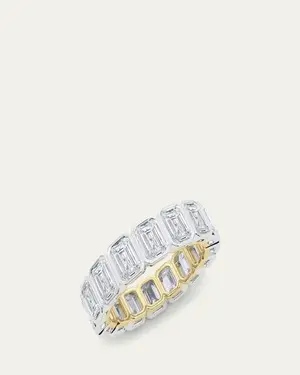 HAUTECARAT 18k Gold 9.0tcw Lab Grown Diamond Eternity Ring - White/yellow Gold