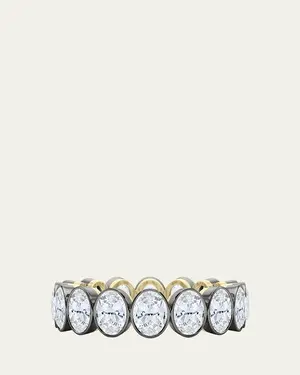 HAUTECARAT 18k Gold 6.0tcw Lab Grown Diamond Eternity Ring - Black/yellow Gold