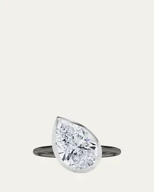 HAUTECARAT Two Tone 18k Lab Grown Diamond Ring 3.0tcw - Blackened Gold