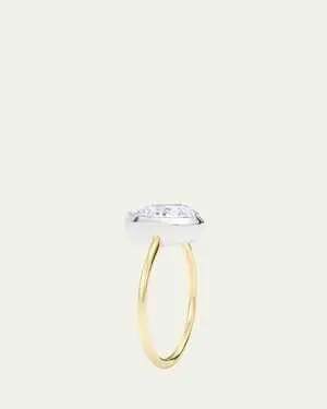 HAUTECARAT Two Tone 18k Pear Lab Grown Diamond Ring 2.0tcw - Gold
