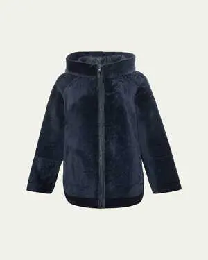 Gorski Gorski Reversible Zip Hooded Jacket - Dark Blue/dark Blue