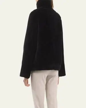 Gorski Reversible Chevron Merino Lamb Shearling Jacket