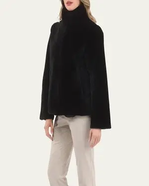 Gorski Reversible Chevron Merino Lamb Shearling Jacket