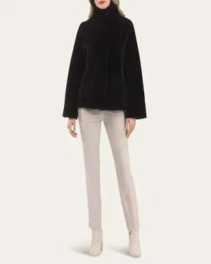 Gorski Reversible Chevron Merino Lamb Shearling Jacket