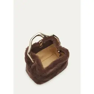 Cult Gaia Solene Mini Shearling Top-handle Bag