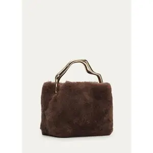 Cult Gaia Solene Mini Shearling Top-handle Bag