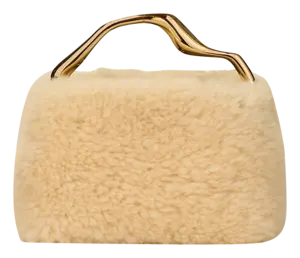 Cult Gaia Cult Gaia Solene Mini Shearling Top-Handle Bag - Natural