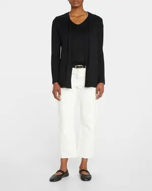 Majestic Filatures Soft Touch Open-front Cardigan - Black