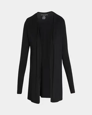 Majestic Filatures Soft Touch Open-front Cardigan - Black