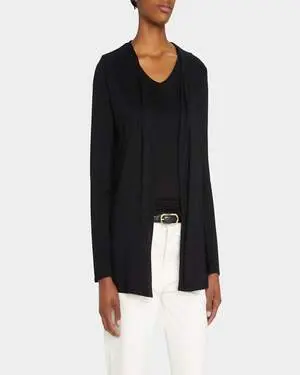 Majestic Filatures Soft Touch Open-front Cardigan - Black