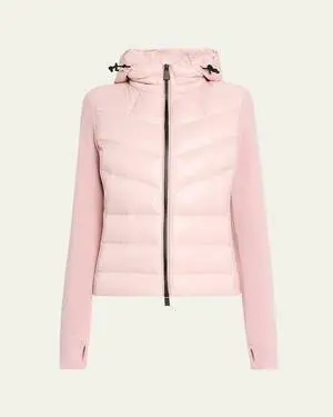 Moncler Puffer Fleece Zip-up Cardigan - Pink