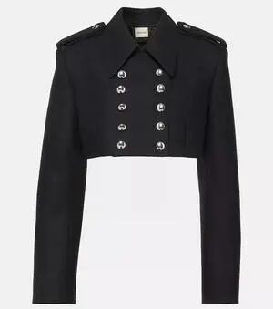 Khaite The Leara Cropped Wool-blend Jacket