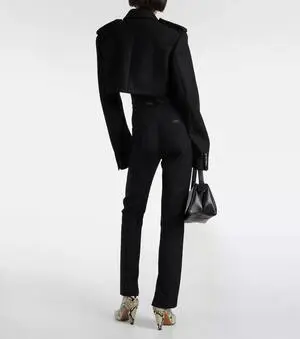 Khaite The Leara Cropped Wool-blend Jacket