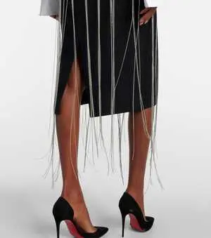 Victoria Beckham Chain-detail Midi Skirt