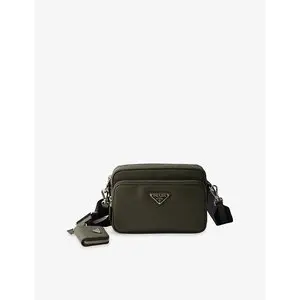 Prada Brand-plaque Saffiano Leather Shoulder Bag - Green