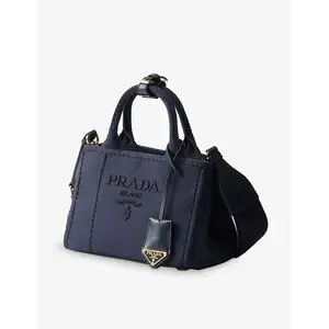 Prada Brand-plaque Saffiano Leather Shoulder Bag - Grey
