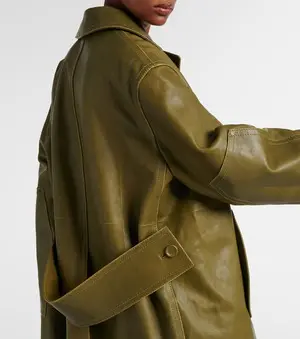 Gucci Long-sleeved Leather Coat