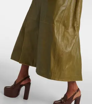 Gucci Long-sleeved Leather Coat