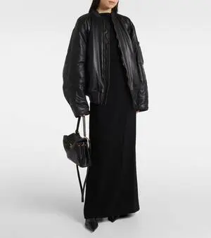 Balenciaga Leather Bomber Jacket