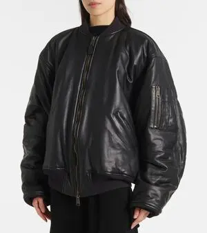 Balenciaga Leather Bomber Jacket